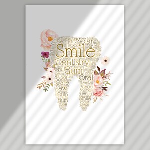 Tooth Wall Art Printable, Dental Office Decor, Dentist Wall Art, Dental ...