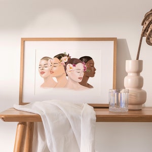 Women Art, Skin Tones Art, Esthetician Wall Art, Dermatology Art, Med ...