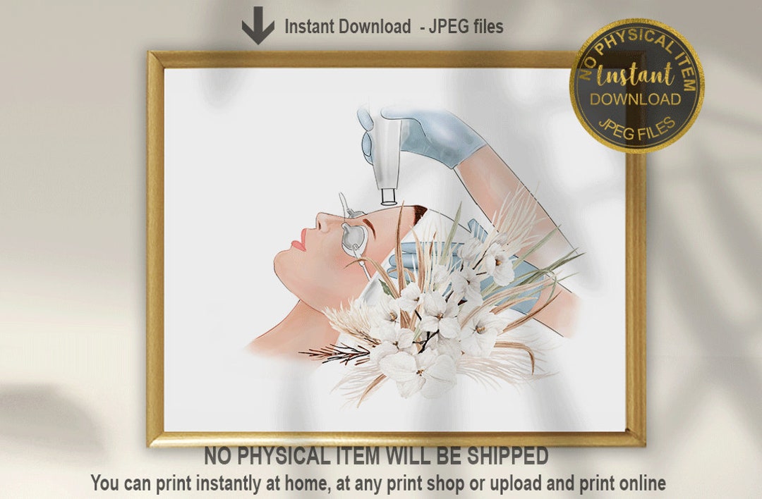 Laser Skin Treatment Printable Art, Cosmetic Skin Care Decor, Med Spa ...