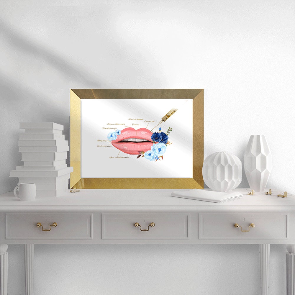 Lip Injection Print Lip Anatomy Art Printable Wall Art - Etsy