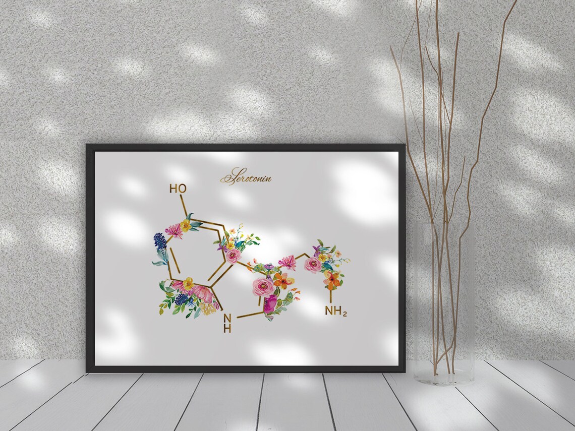 Serotonin Art Print Mental Health Art Psychology Office - Etsy Canada