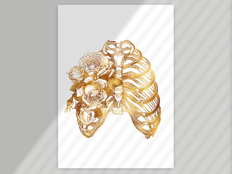 Gold Anatomy Artwork Printable Medical Art Print Doctor - Etsy