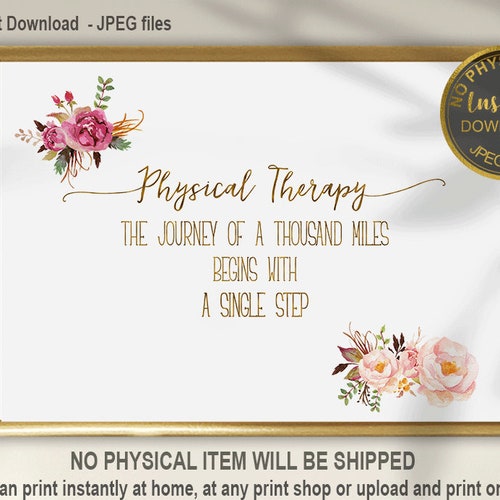 Physical Therapy Card Quotes Poster Dpt Physical Therapist Etsy