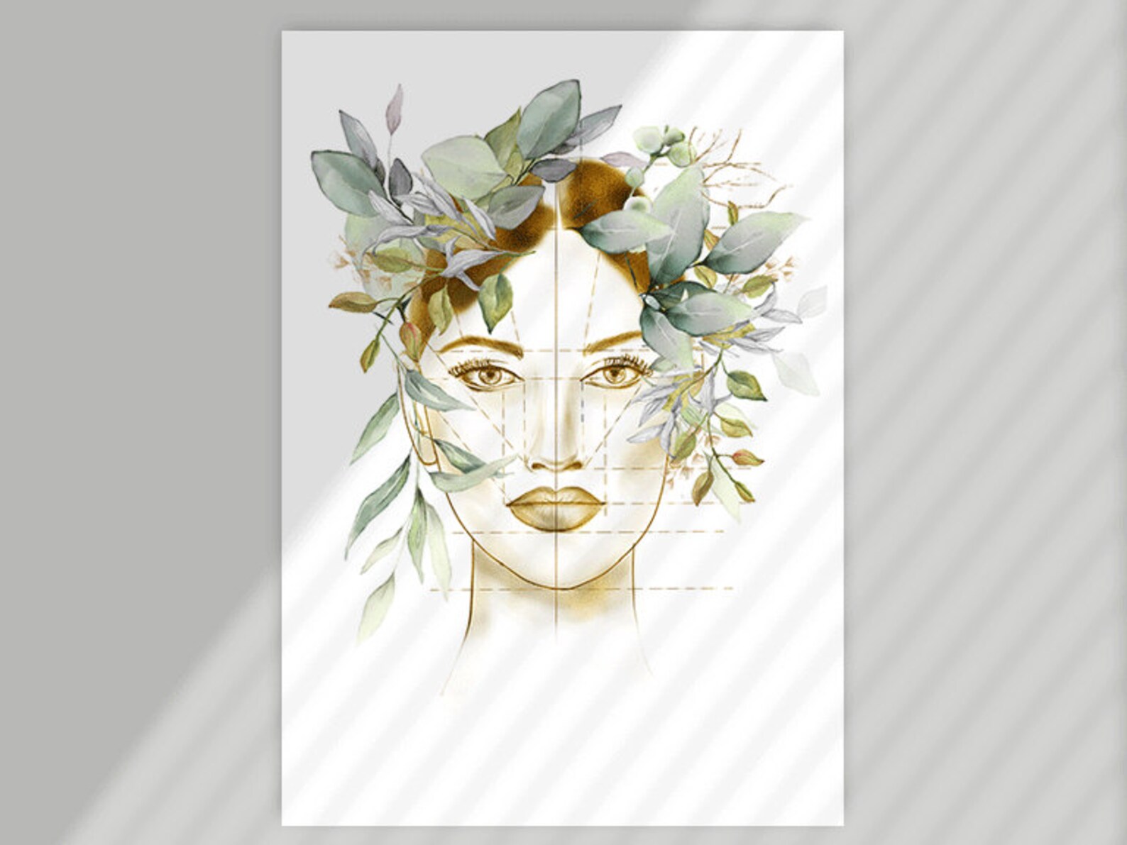 Woman Face Painting Printable Art Proportions of the Face - Etsy