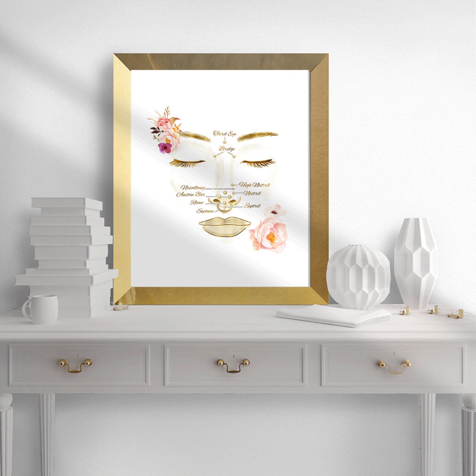 Nose Piercing Chart Art Print Piercing Poster Piercings - Etsy