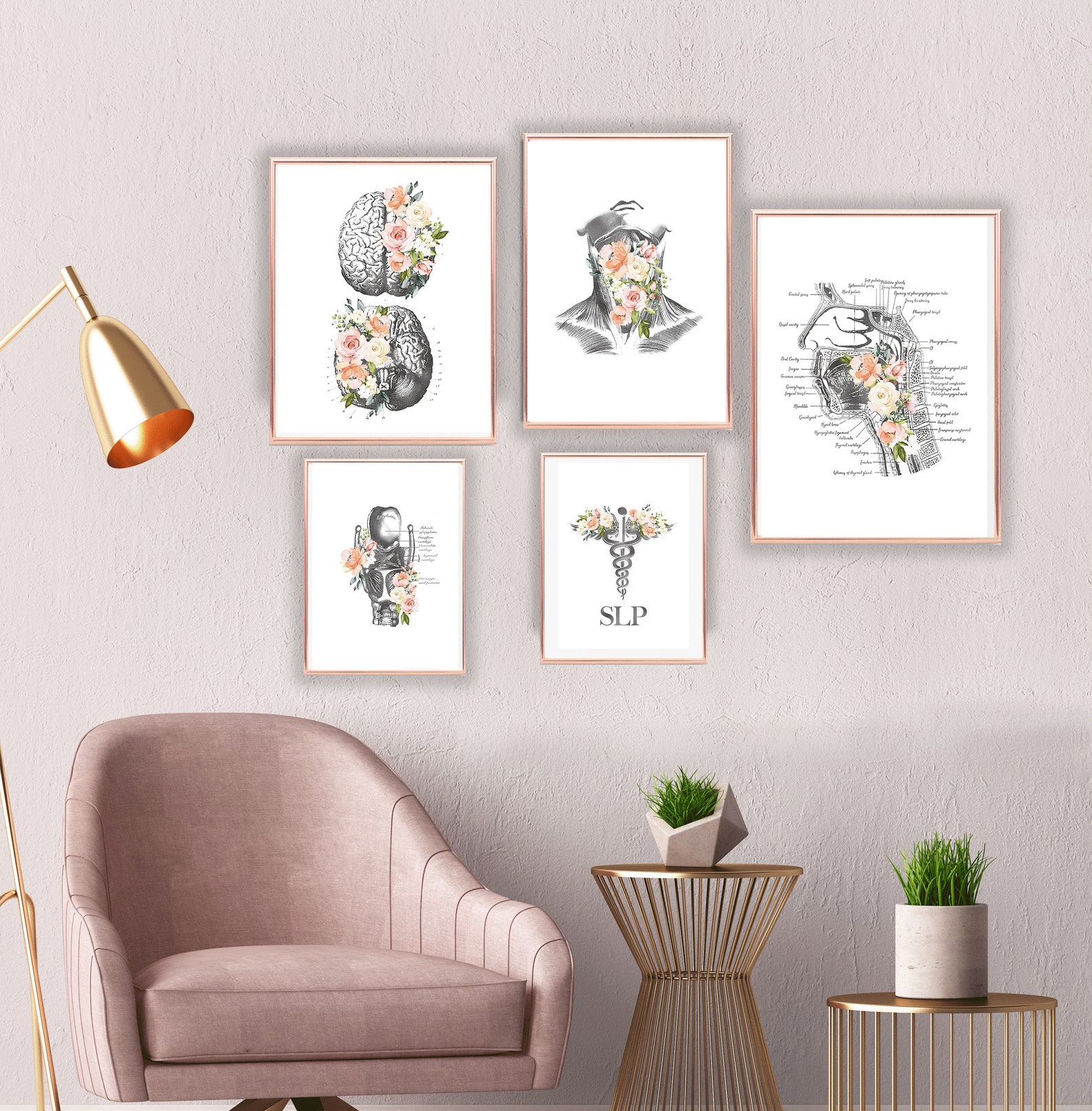 SLP Office Decor SLP Art Set of 5 Speech Language - Etsy