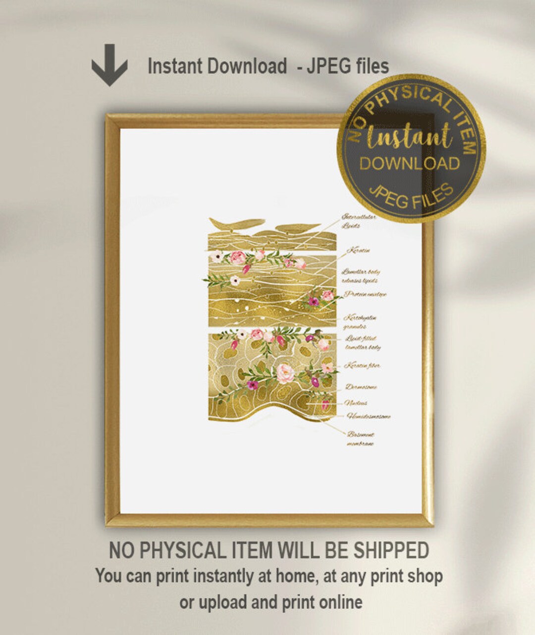 Integumentary System Print, Epidermis Art, Dermatologist Gift, Skin ...