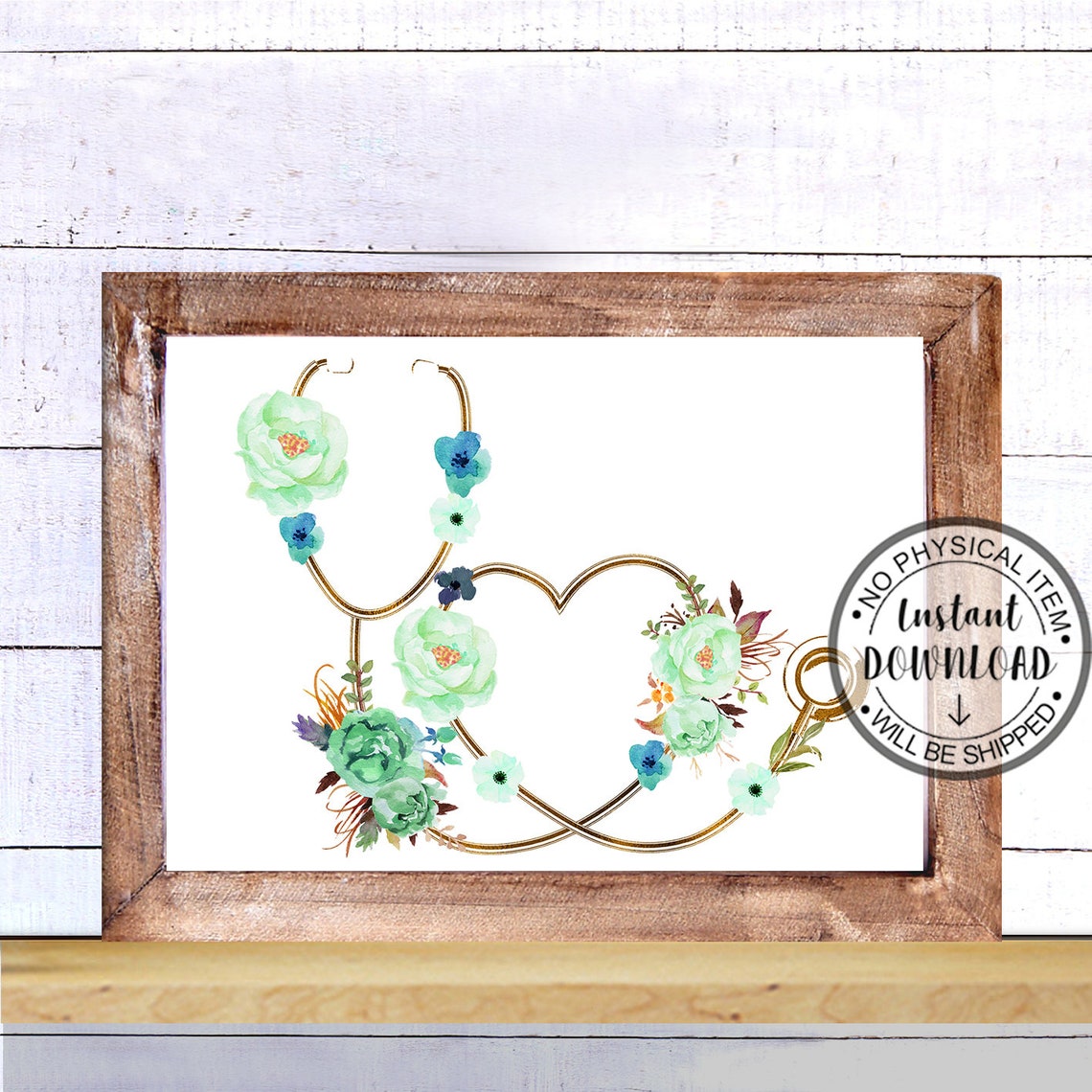 Floral Stethoscope Art Doctor Office Decor Doctor Gift | Etsy