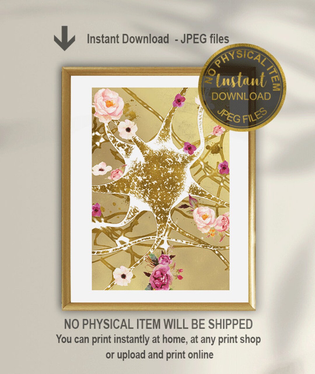 Brain Cell Print Neurology Art Neuroscience Gift Science - Etsy