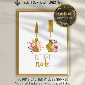 Nail Salon Decor, Nails Salon Print, but First Nails, Nail Art ...