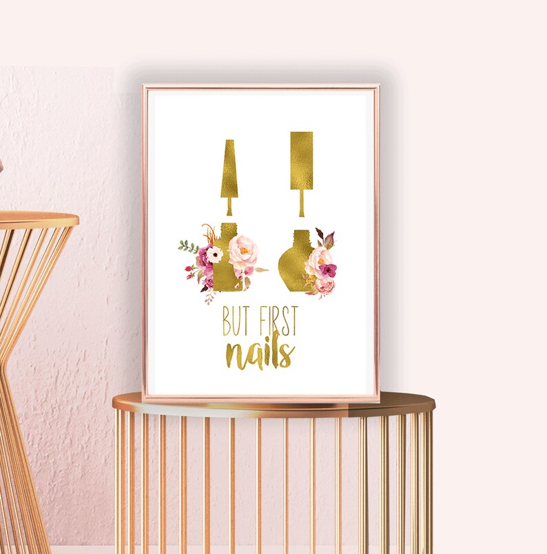 Nail Salon Decor Nails Salon Print but First Nails Nail Art - Etsy