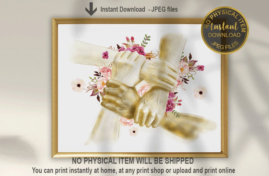 Social Work Art Print, Volunteer Gift, Human Bonding Art, Family Art ...