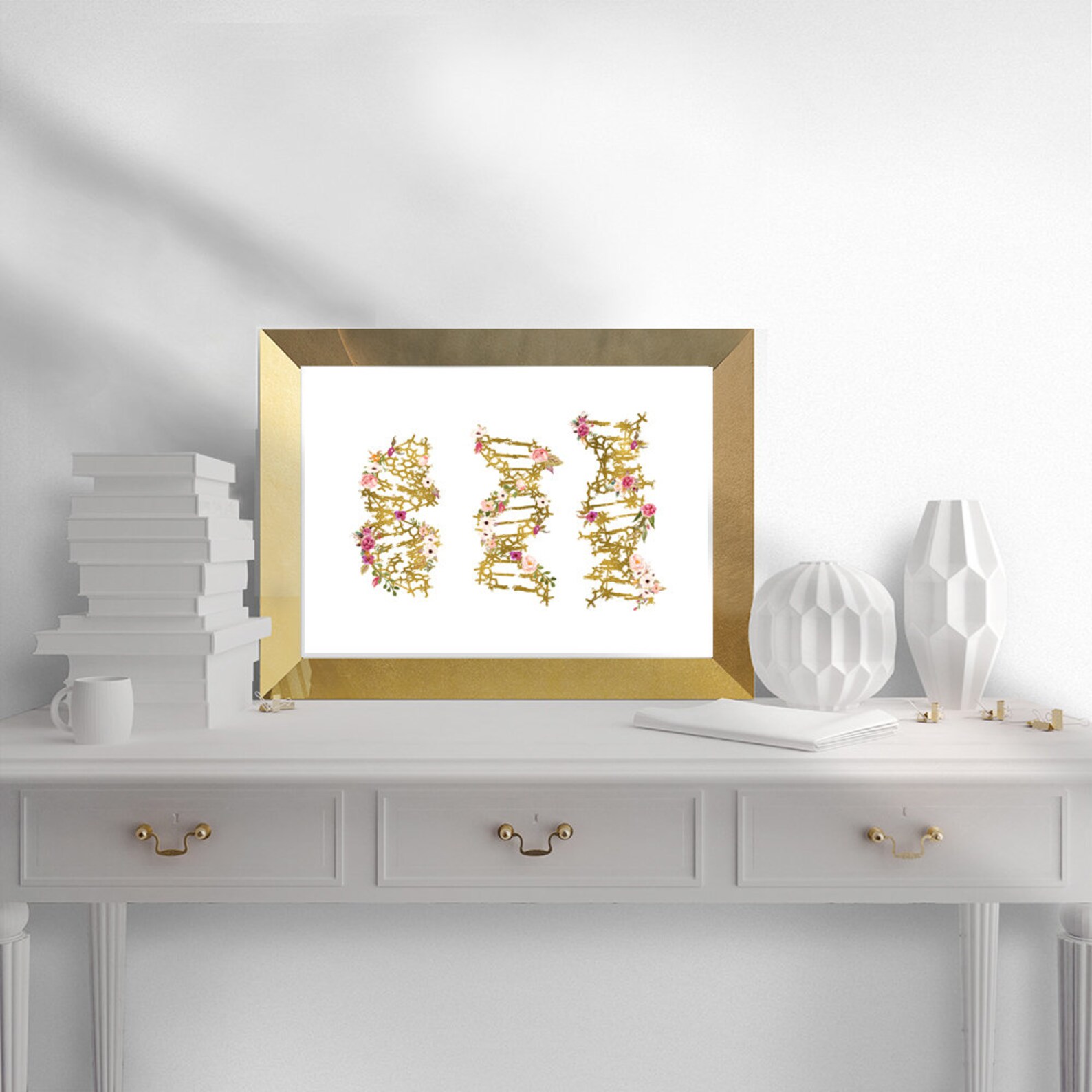 DNA Art Genetics DNA Helix Genetic Doctor Gift Biology Art | Etsy