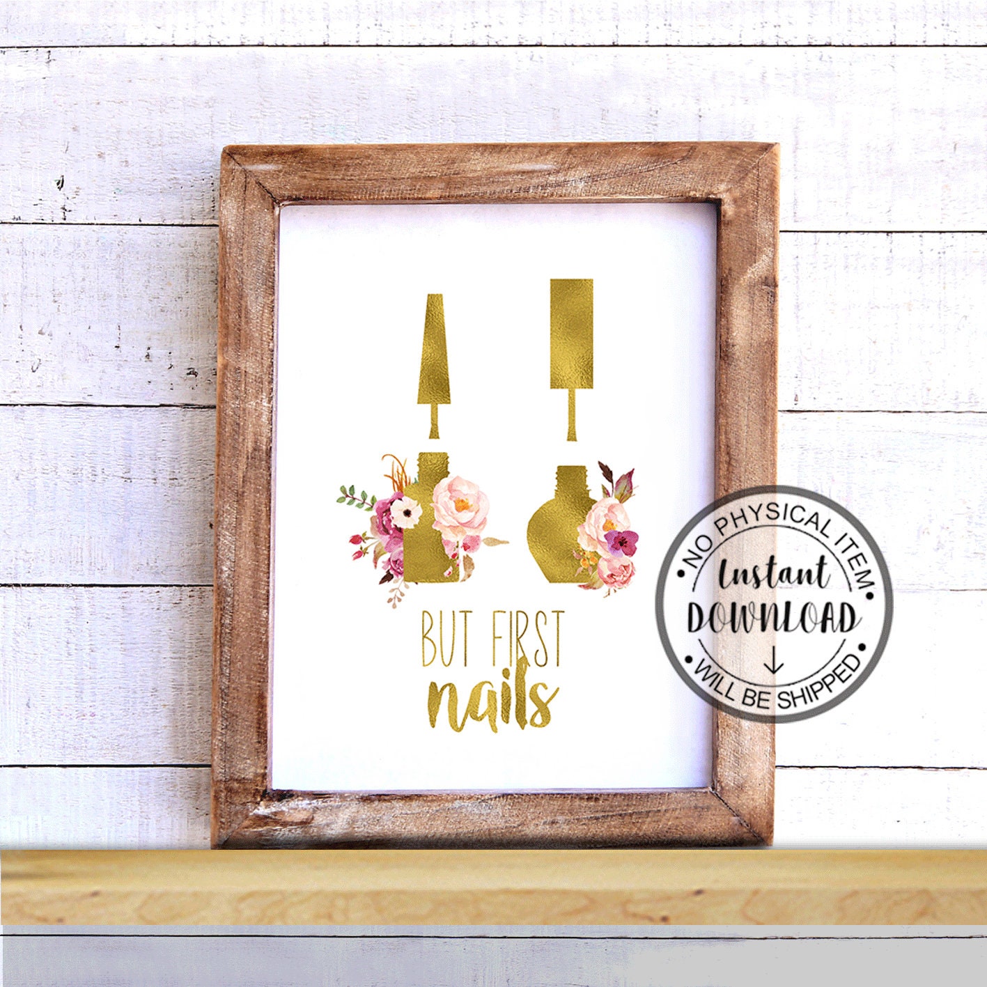 Nail Salon Decor Nails Salon Print But First Nails Nail Art | Etsy