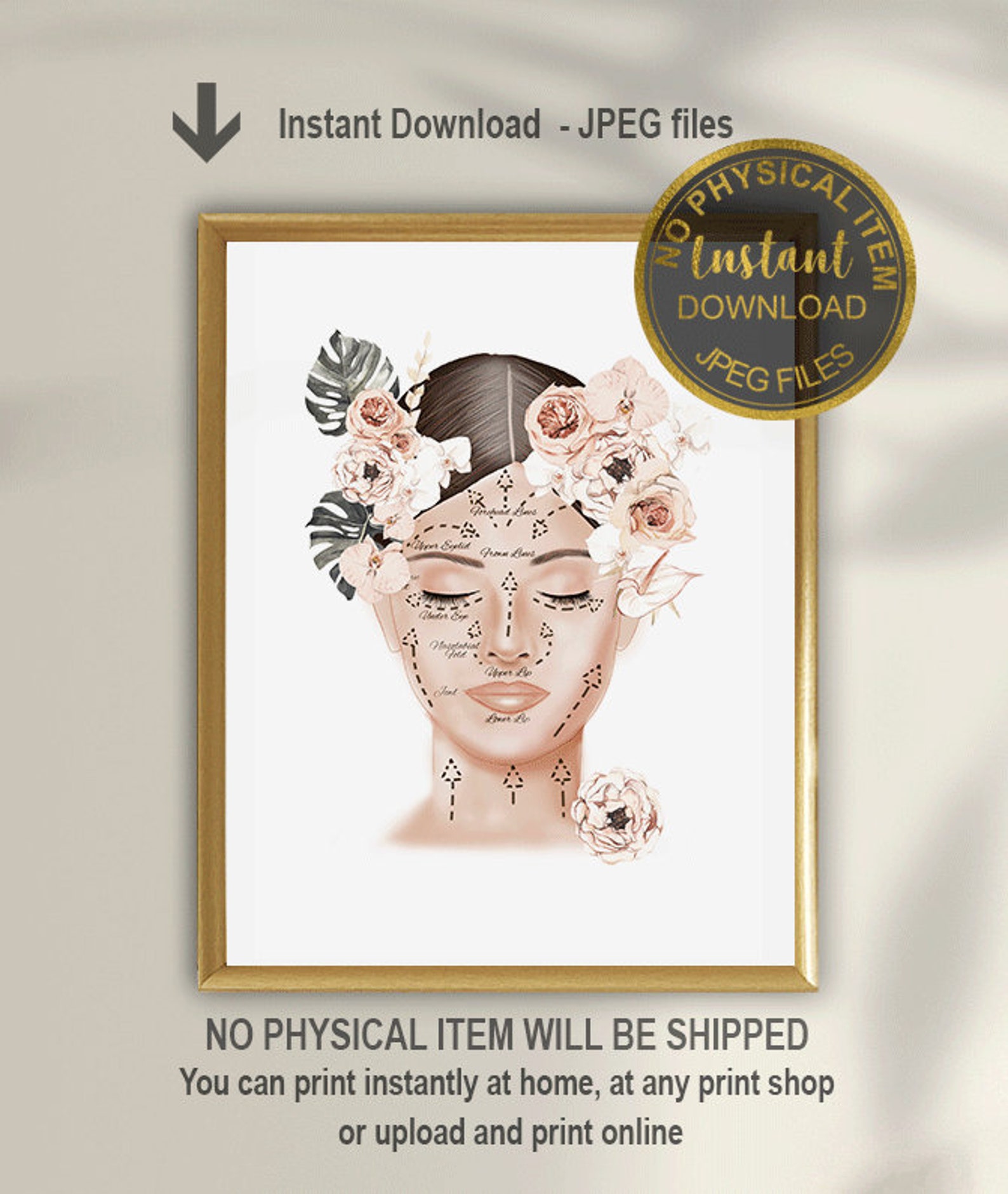 Dermal Fillers Face Map Art Cosmetic Art Plastic Surgeon - Etsy