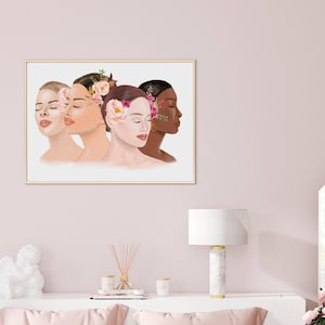 Women Art, Skin Tones Art, Esthetician Wall Art, Dermatology Art, Med ...