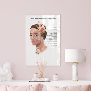 Facial Anatomy Art Print | Facial Muscles & Expression Lines Poster ...