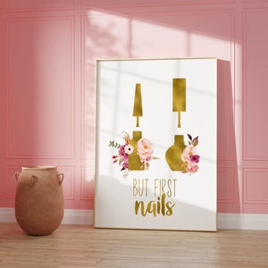 Nail Salon Decor, Nails Salon Print, but First Nails, Nail Art ...