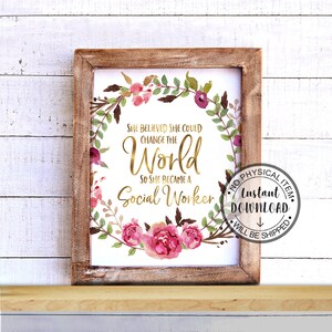 Social Worker Office Decor, Social Worker Graduation Gift, Clinical ...