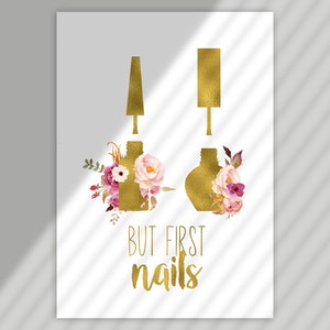 Nail Salon Decor, Nails Salon Print, but First Nails, Nail Art ...