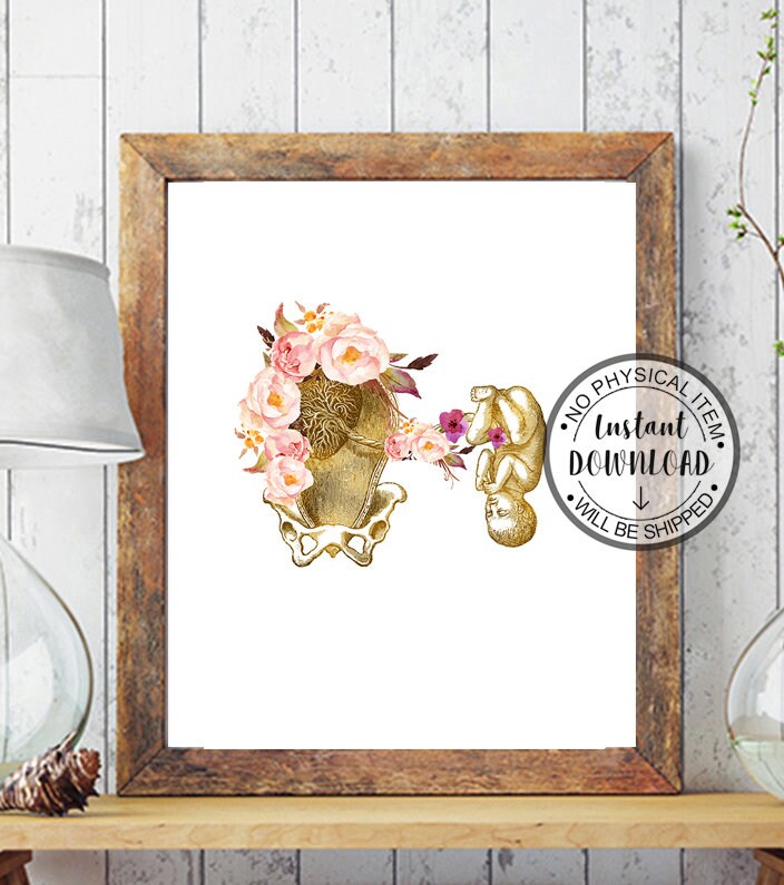 Printable Birth Art Obgyn Gift Pregnancy Art Doula Art Baby | Etsy