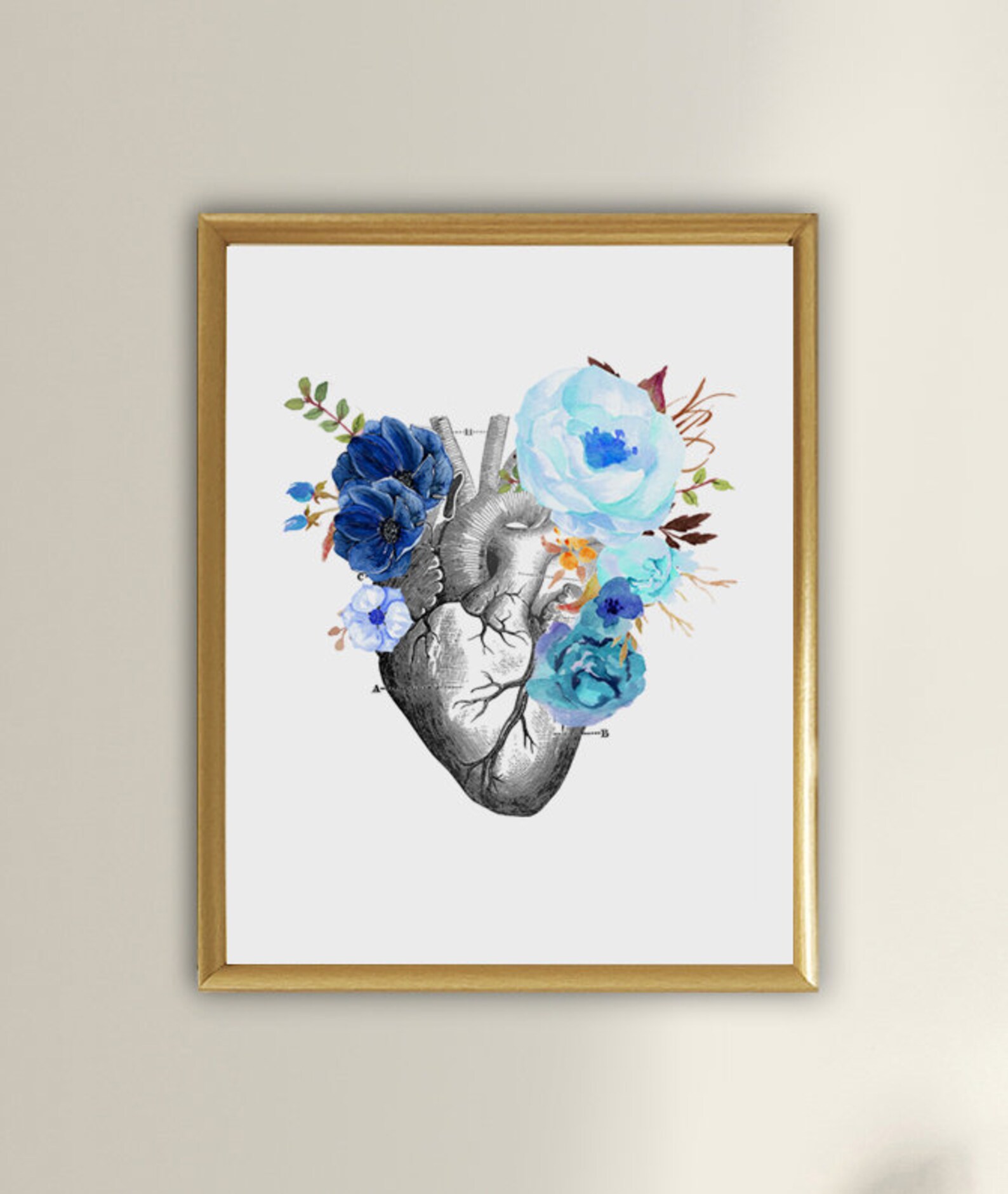 Doctor Medical Art Set Blue Anatomy Art Heart Brain Lungs - Etsy