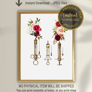 Nurse Gift, Syringes Art Print,needles Poster, Syinge Print, Medical ...