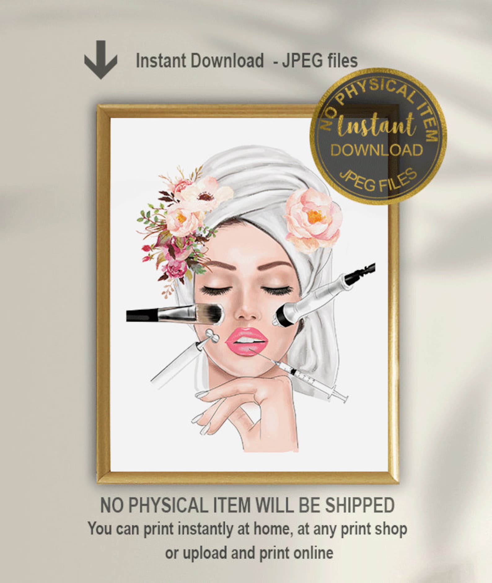 Beauty Salon Wall Decor Print | Esthetician Spa Art for Facial Room ...