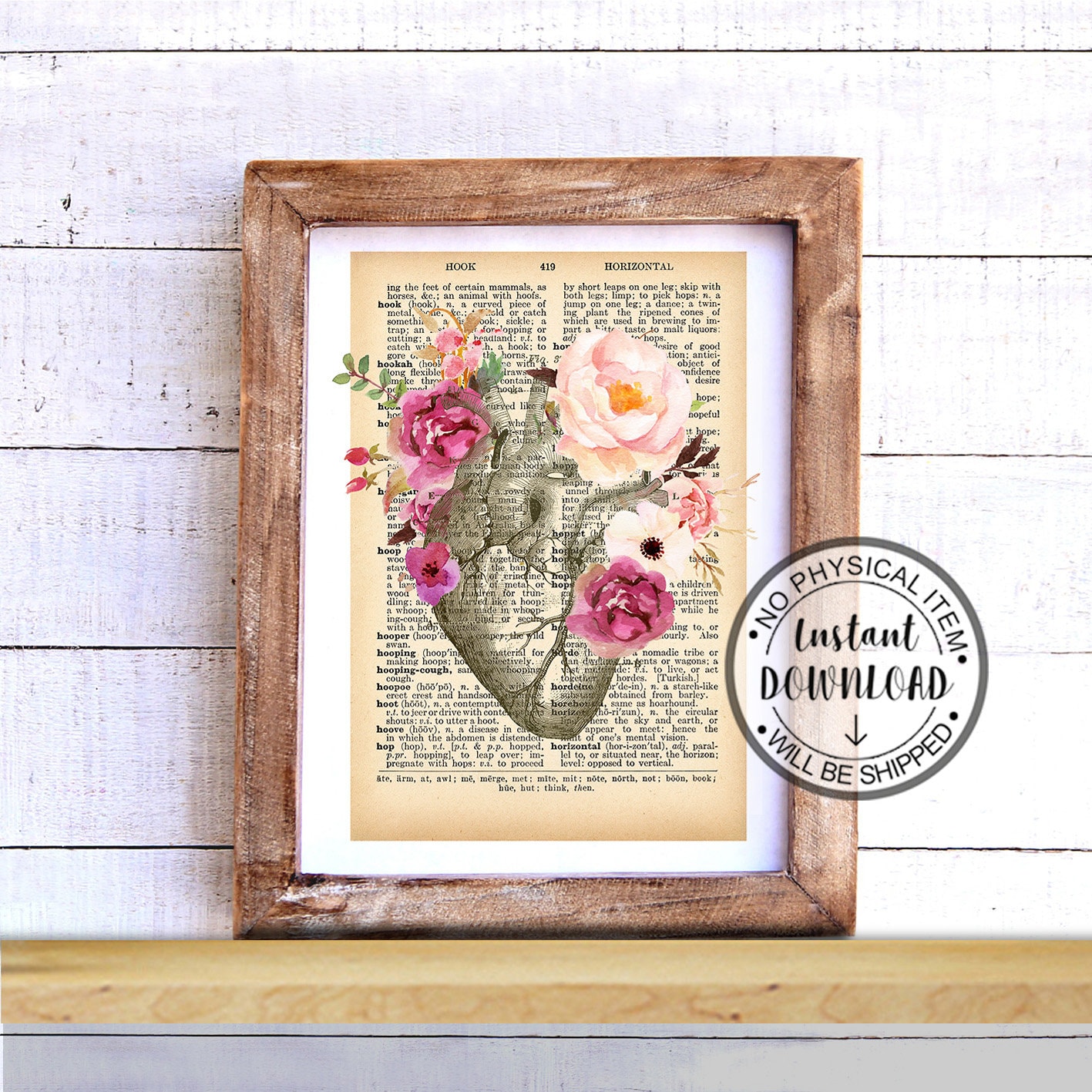 Heart Art Dictionary Print Heart Anatomy Print Dictionary | Etsy