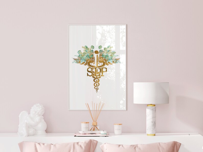 Speech Language Pathologist Gift | SLP Caduceus Wall Art, Speech ...