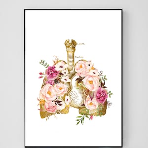 Human Anatomy Art Print Lungs Art Respiratory System | Etsy