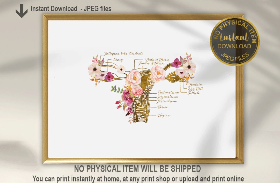 Obgyn Gift, Uterus Anatomy Art, Uterus Art Print, Gynecologist Gift ...