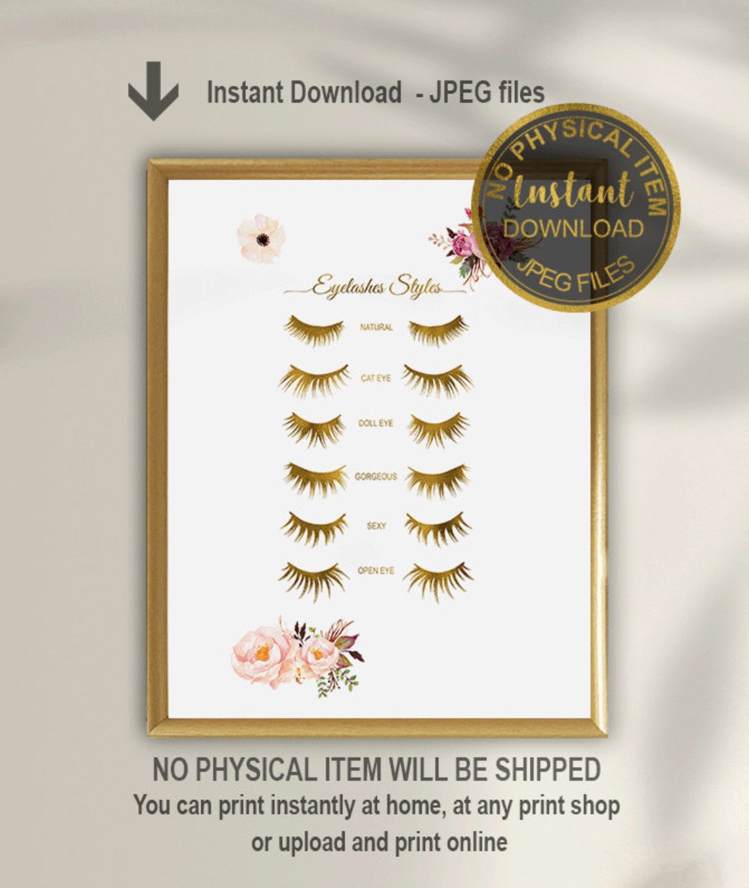 Eyelashes Styles Print, Eyelash Extensions Decor, Lash Technicians ...