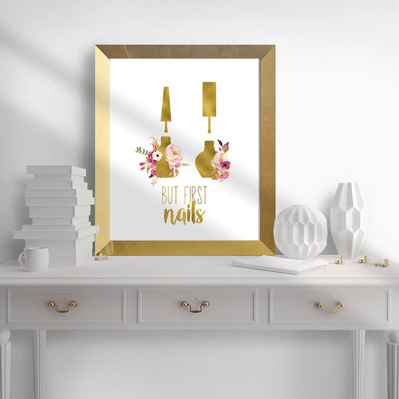 Nail Salon Decor Nails Salon Print but First Nails Nail Art - Etsy
