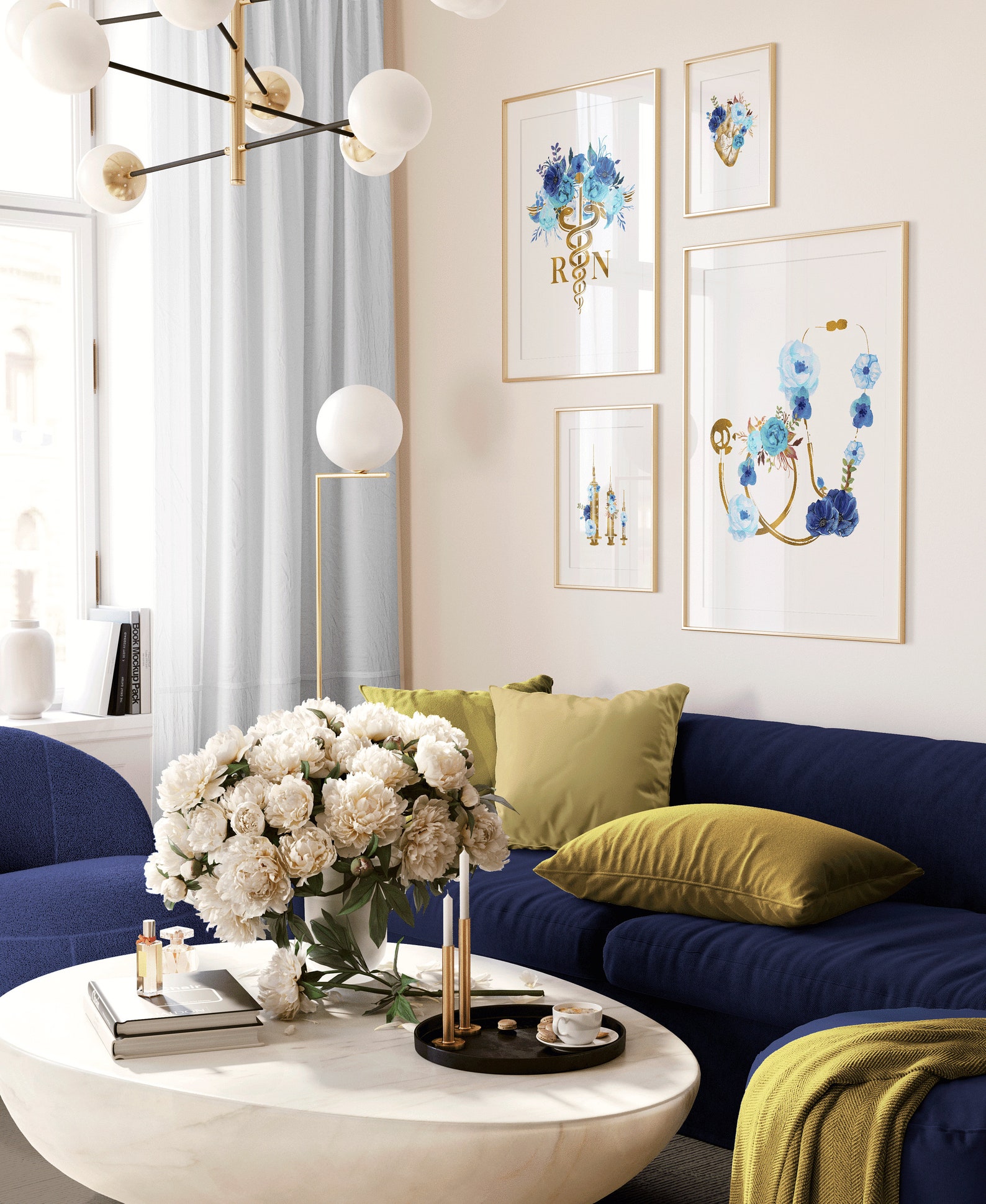 RN Nurse Office Decor, Nurse Gift, Nursing Student Gift, Doctor Art Set ...