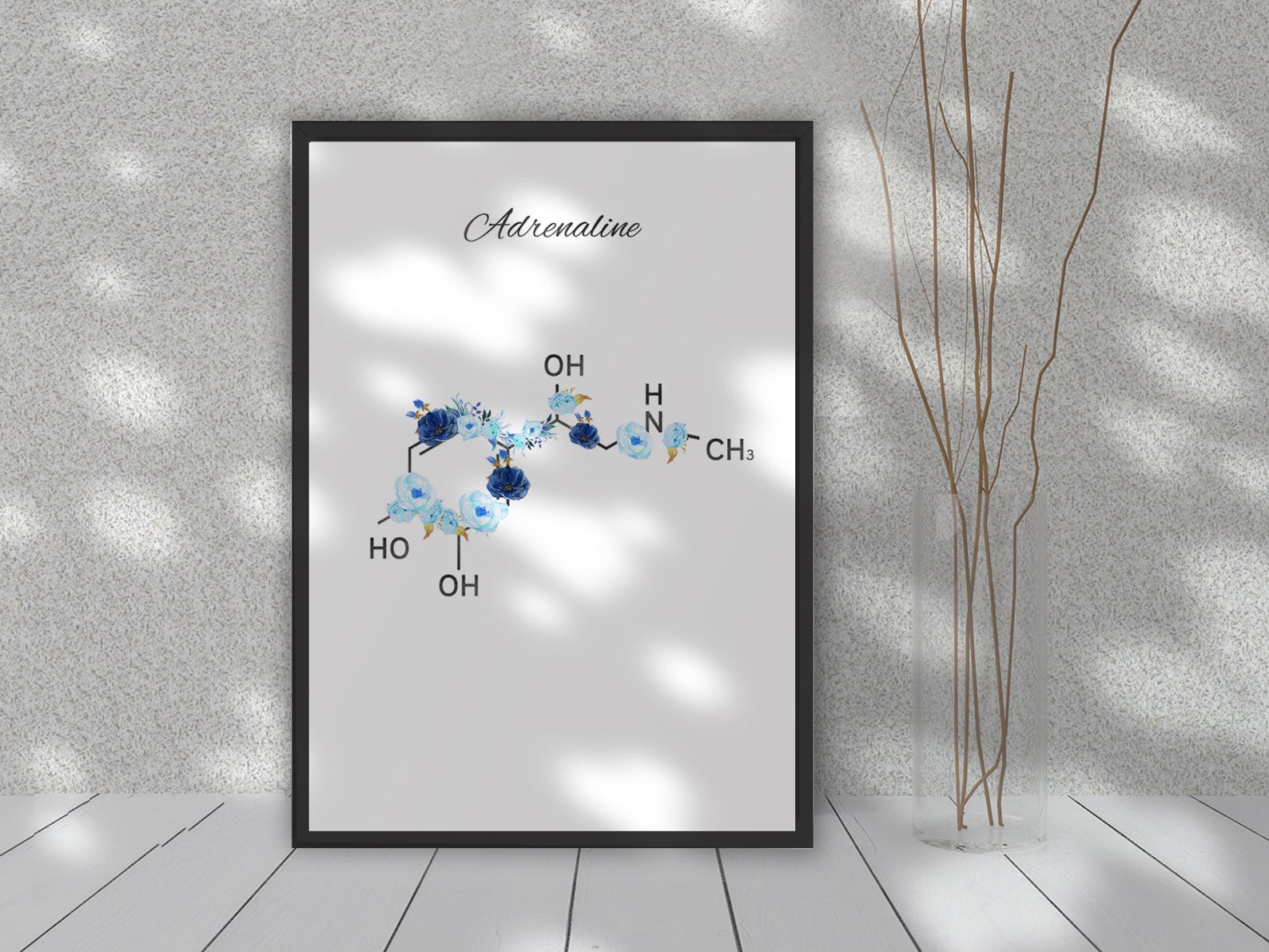 Adrenaline Molecule, Chemistry Gift, Adrenaline Poster, Neurochemistry ...