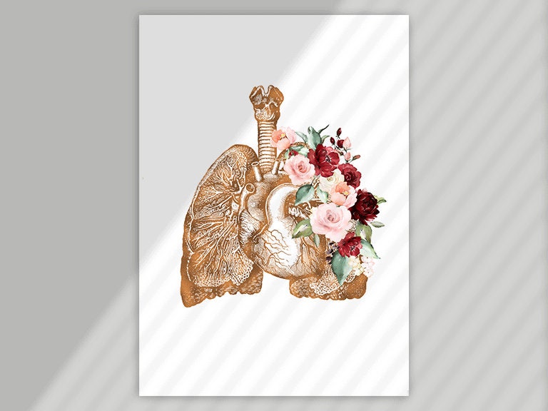 Lungs Anatomy Art Lungs Art Print Thoracic Surgery Art | Etsy