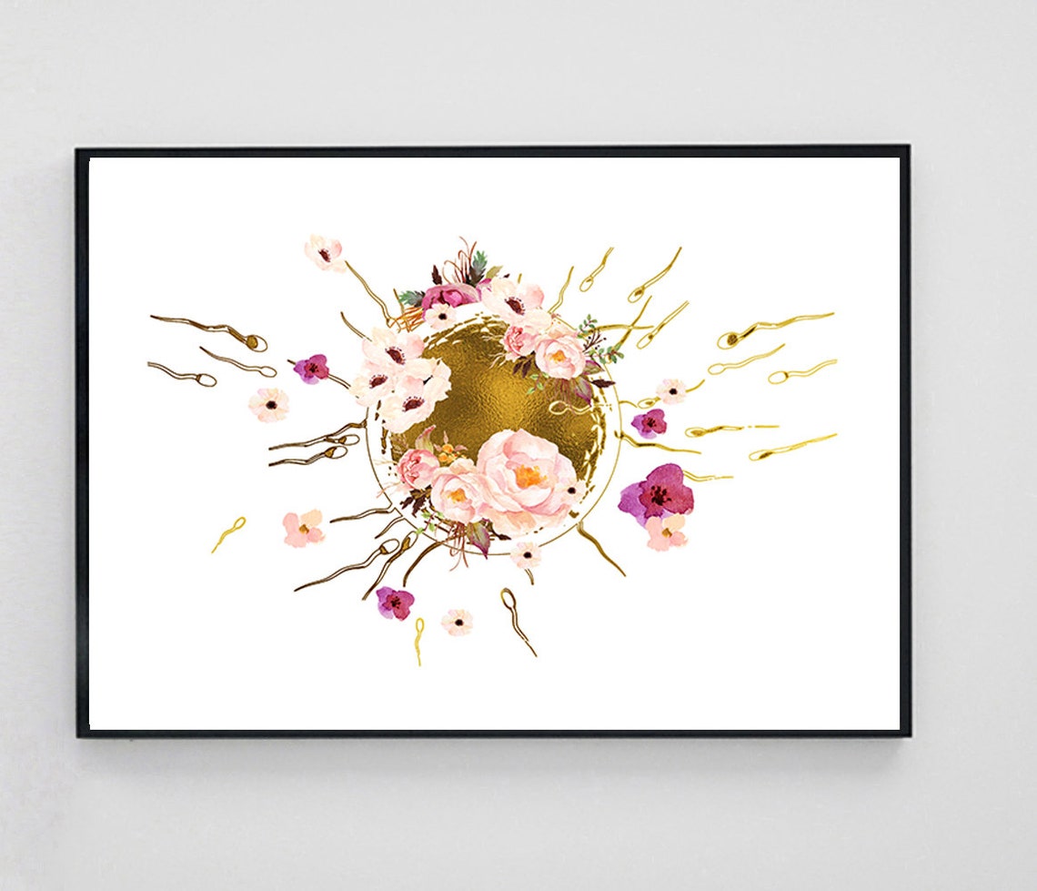 Fertilization of Sperm and Ovum, Fertility Center Decor, Genetics Art ...