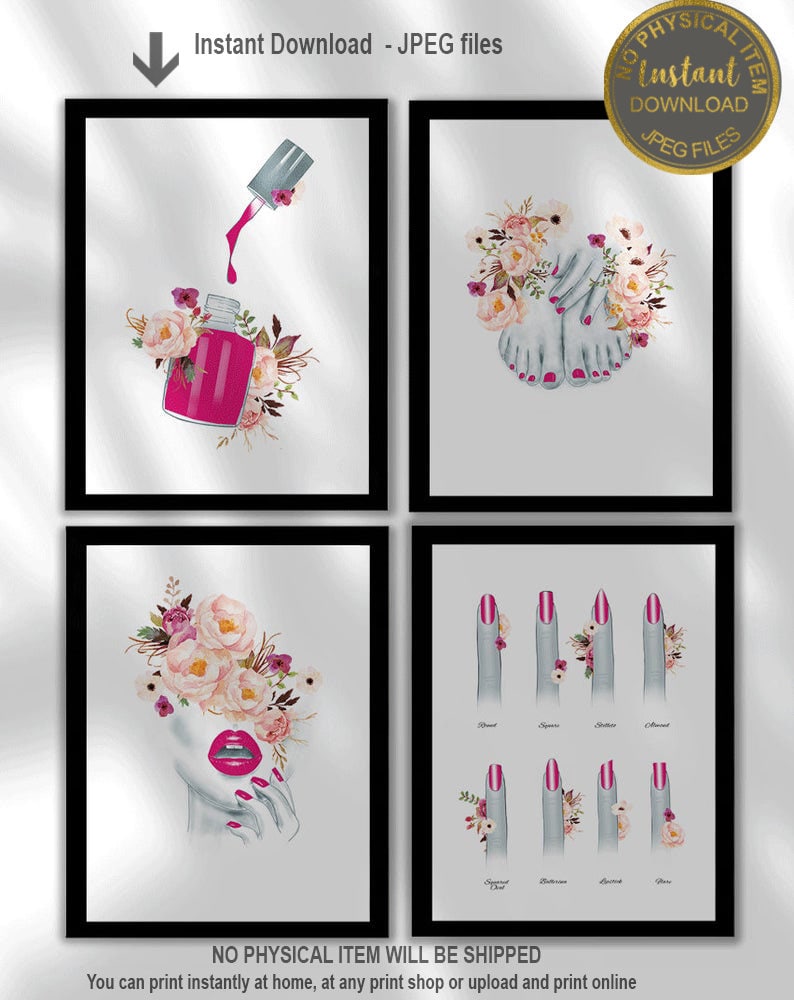 Nail Decor Nail Salon Decor Beauty Salon Decor Nail Room - Etsy UK