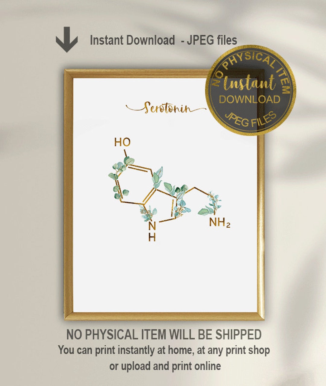 Serotonin Molecule, Serotonin Poster, Psychology Office Decor ...