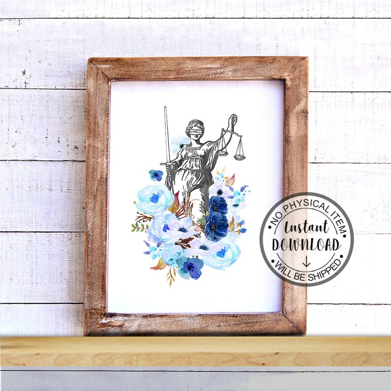 Lady Justice Print Law Student Gift Attorney Art Law - Etsy