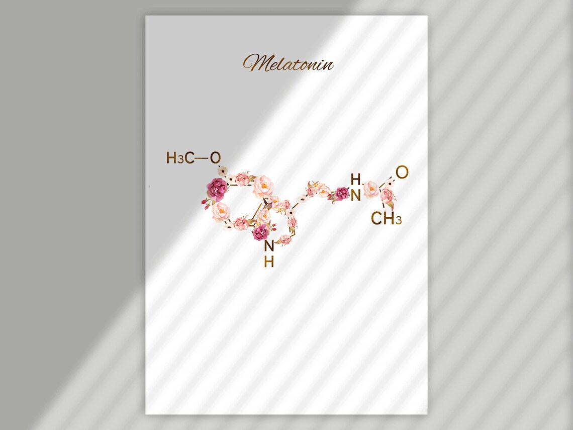 Melatonin Molecule Print, Melatonin Art, Chemistry Art, Science Lab ...