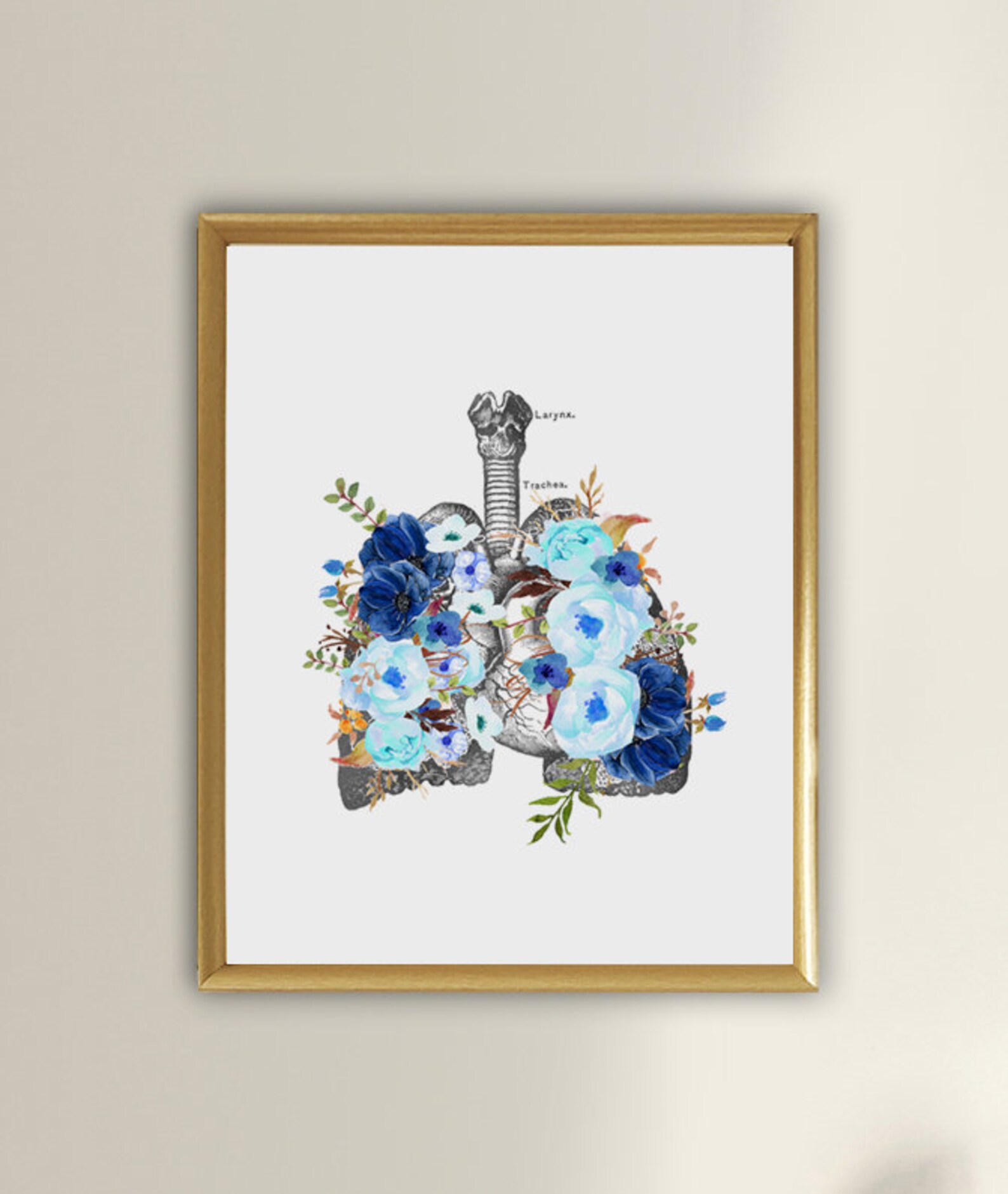 Doctor Medical Art Set Blue Anatomy Art Heart Brain Lungs - Etsy
