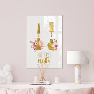 Nail Salon Decor, Nails Salon Print, but First Nails, Nail Art ...