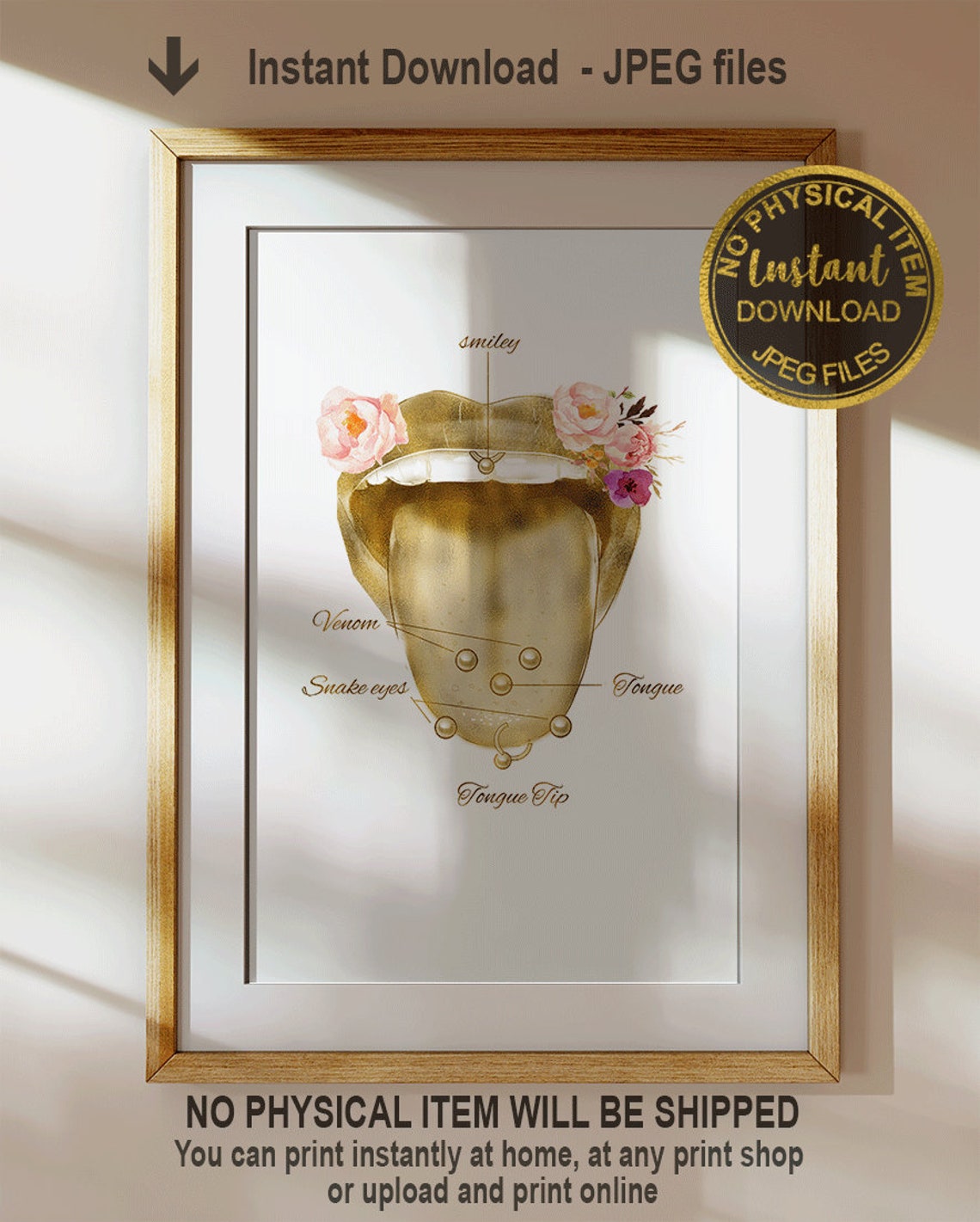 Tongue Piercing Chart Art Print Piercing Art Print Piercings - Etsy