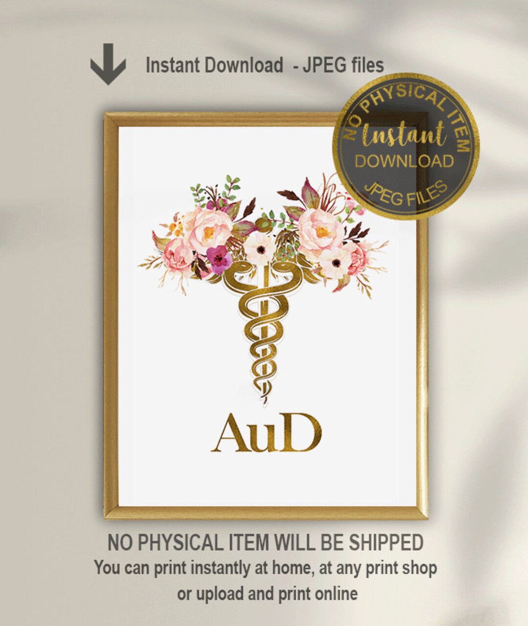 Audiologist Gift, AUD Caduceus Art, Audiology Gift, Audiology School ...
