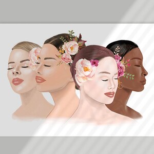 Women Art, Skin Tones Art, Esthetician Wall Art, Dermatology Art, Med ...