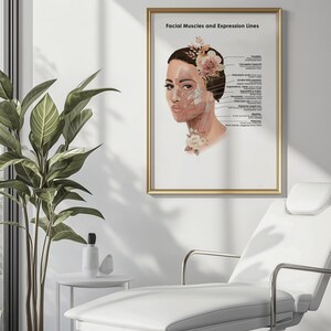 Facial Anatomy Art Print | Facial Muscles & Expression Lines Poster ...