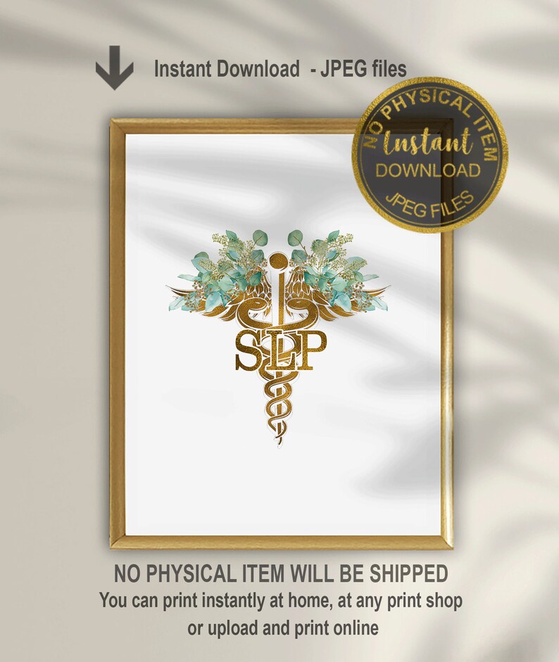 Speech Language Pathologist Gift | SLP Caduceus Wall Art, Speech ...