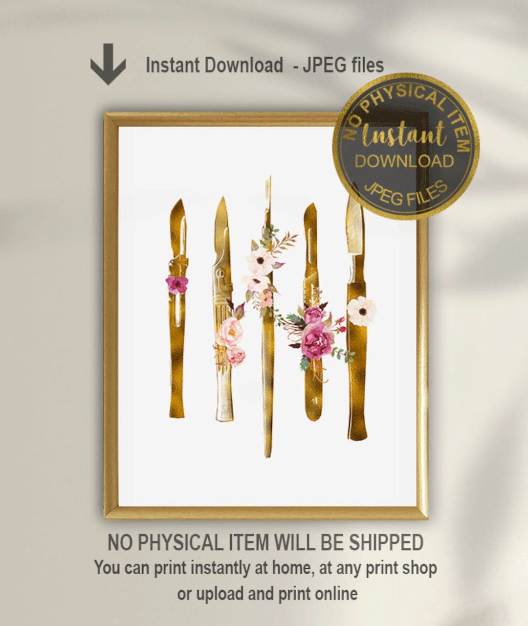 Scalpels Art Print, Surgeon Gift, Surgical Tools Print, Surgical Art ...